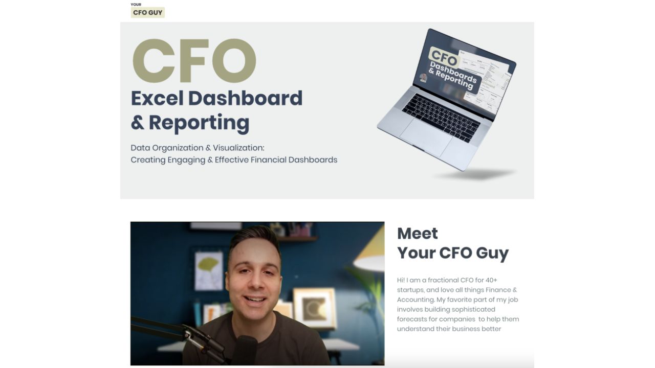 Josh Aharonoff – CFO Excel Dashboard , Reporting - TSCourses