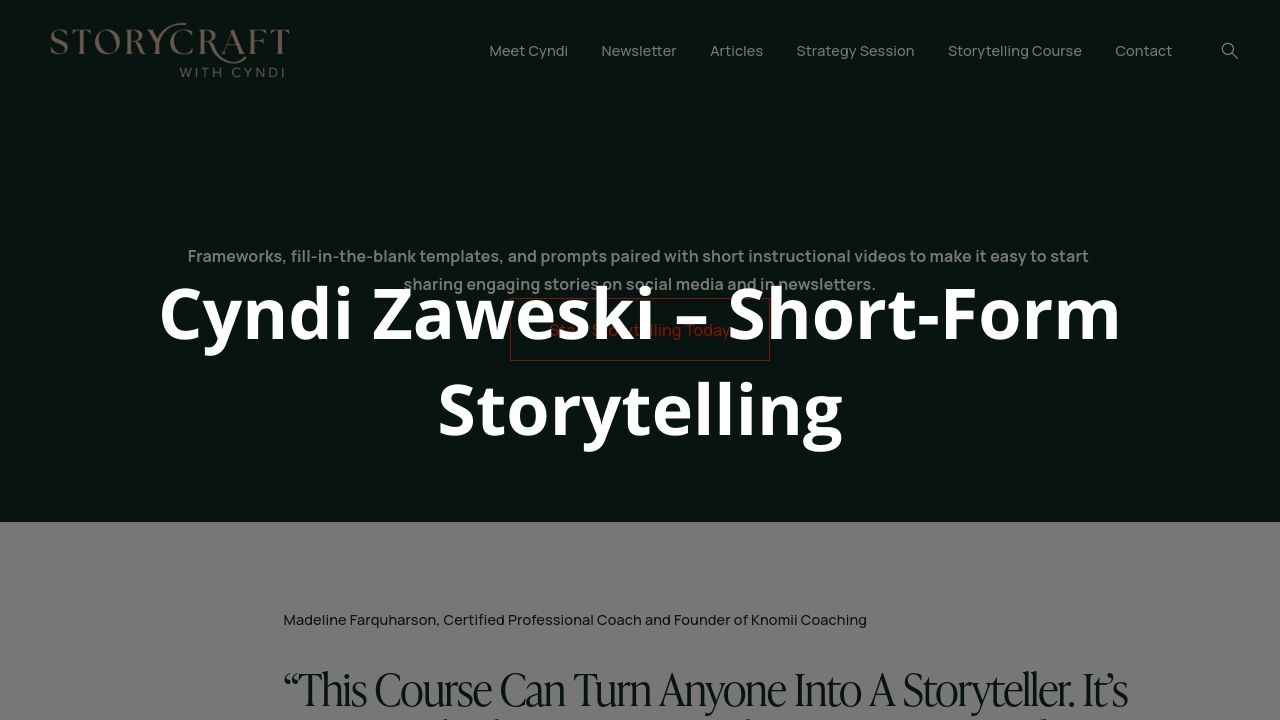 Cyndi Zaweski – Short-Form Storytelling - TSCourses